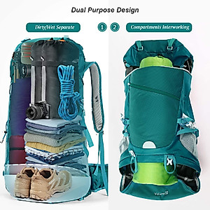 HOMIEE 50L Hiking Backpack Travel Bag Waterproof Camping Backpack with Rain Cover Lightweight Backpacking Backpack Rucksack