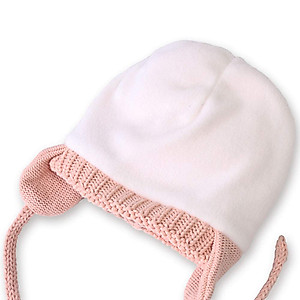 Paladoo Baby Beanie Hat Warm Fleece Lining 0-6 Months Winter Pink