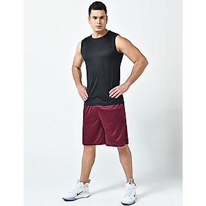 Liberty Imports Pack of 5 Men's Stretch Cool Dry Muscle Tank Tops Athletic Crewneck Sleeveless Workout Shirts (White/Red/Blue/Gray/Black, XX-Large)