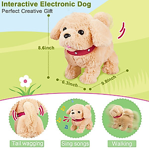 Koonie Toy Dog, Singing, Walking, Barking, Tail Wagging, Plush Interactive Toy for 2-5 Years Kids