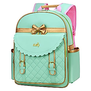 Children Princess Waterproof PU Backpack for Elementary School Girls