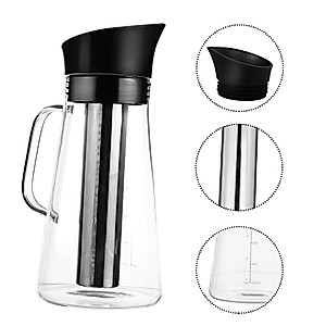 GRADENEVE 1pc Filter Jug Drink Iced Coffee Maker Water Jug Iced Tea Maker Cold Brew Coffee Maker Espresso Machine Tea Kettle with Handle Coffee for Cold Brew Clear Kettle Stainless Steel