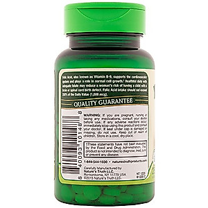 Nature's Truth Folic Acid 800 Mcg 250 Tabs, 250 Count (Pack of 3)