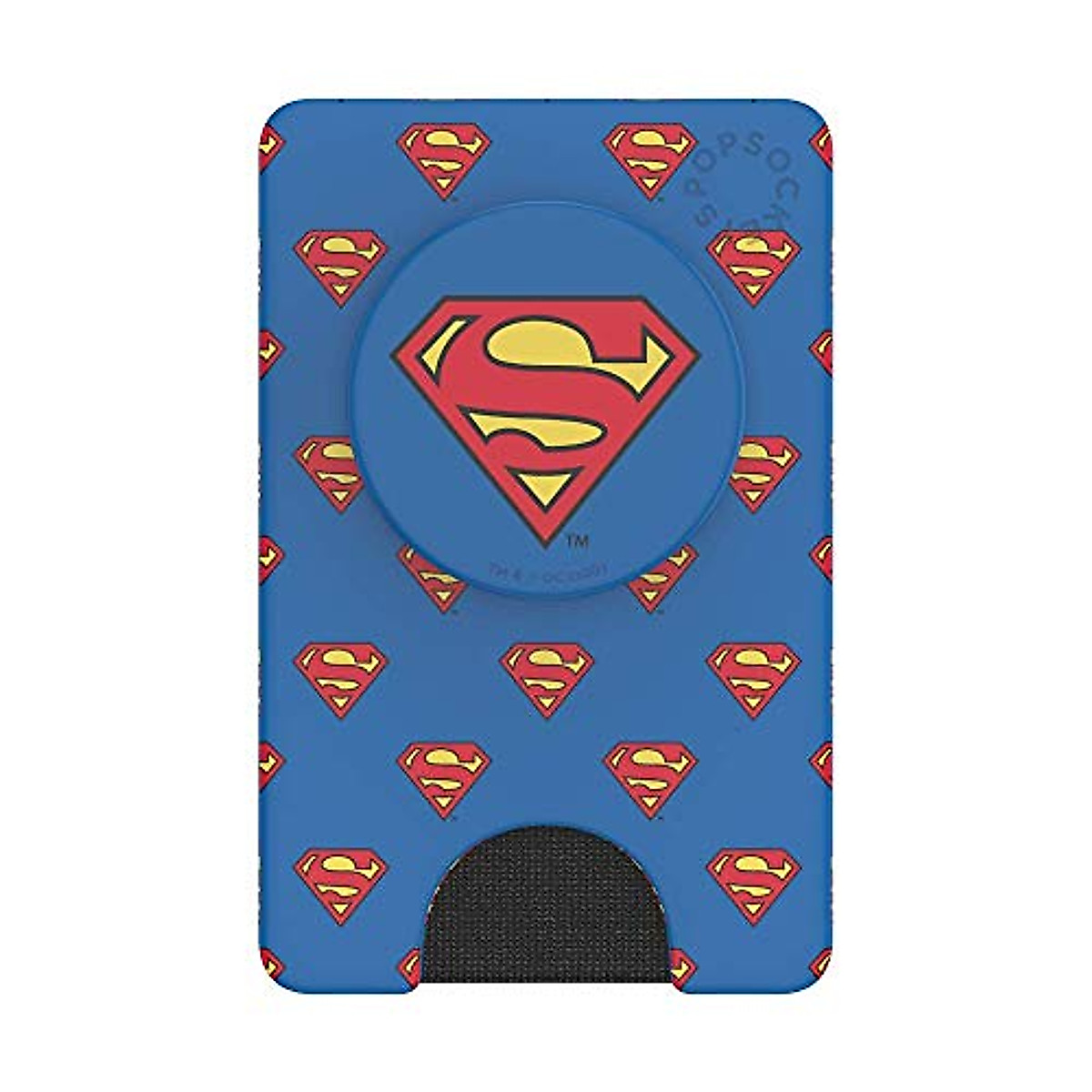 PopSockets Phone Wallet with Expanding Grip, Phone Card Holder, Wireless Charging Compatible, DC Comics - Superman Pattern