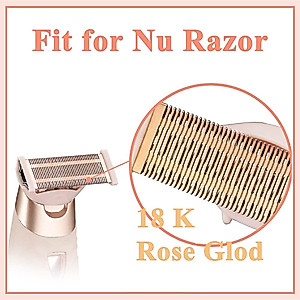 Razor Replacement Heads Compatible with Flawless Nu Razor, Rose Gold Plated Body Replacement Head with Covers, Hair remover Replacement Head Compatible with Finishing Touch Razor for Women (2 Count)