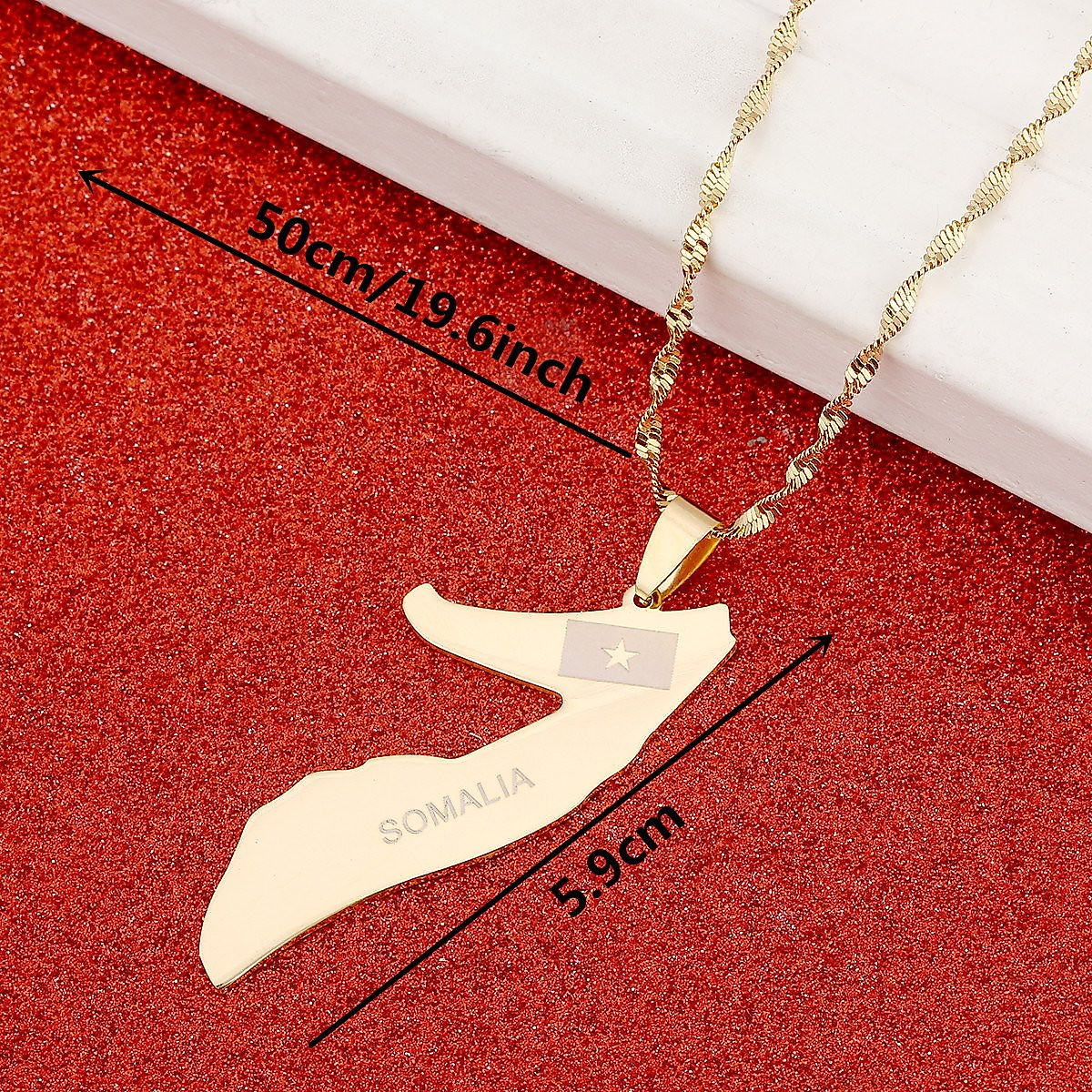 Somalia Map Flag Gold Color Necklace Gold Color Jewelry Soomaaliya Jewelry