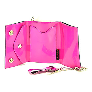 Star Patch Tri-fold Bikers Wallet with 16" Chain Black (Black)