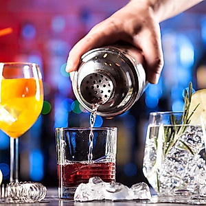 Vabaso Bartender Kit, Cocktail Shaker Set for Mixed Drink Home Bar, 25oz Professional 18/8 Stainless Steel Bar Tool Set with Cocktail Recipes Booklet, Father's Day Christmas White Elephant Gift Men