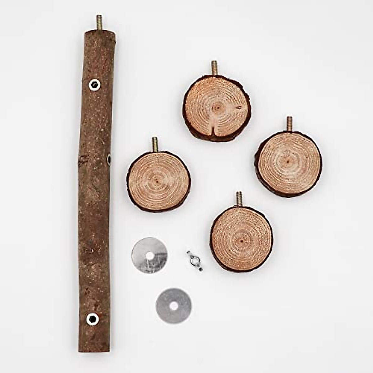 Chinchilla Hanging Wooden Rotating Platform, Bird Perch Platform Stand Toy, Natural Wood Perch Stand Platform, Small Animals Cage Accessories for Parrots Rats Parakeets Cockatiels Sugar Glider