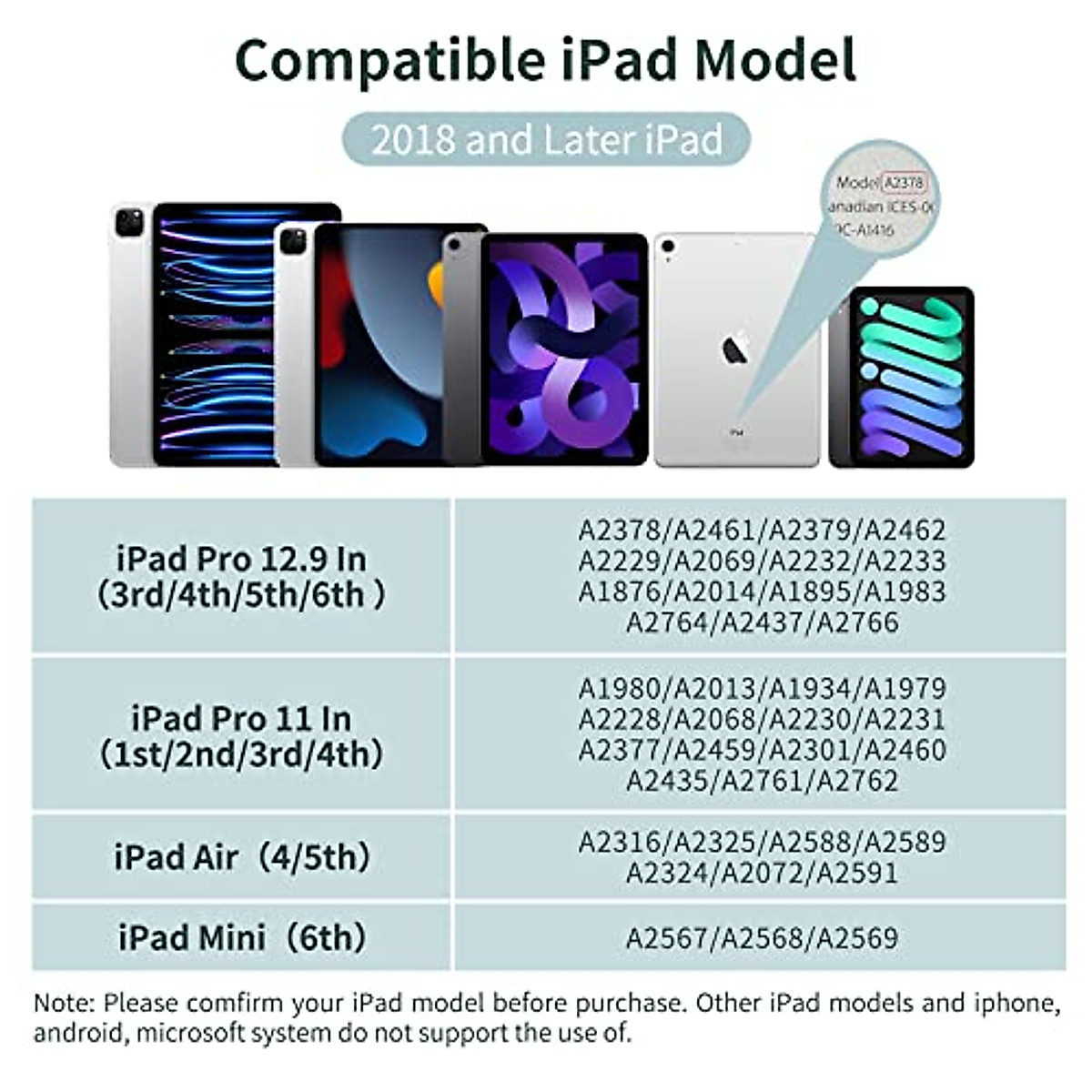 Wireless Charging Pencil for iPad with and Tilt Sensitive, Palm Rejection, iPad Pencil 2nd Generation Compatible with iPad Pro 11 inch 1/2/3/4, iPad Pro 12.9 Inch 3/4/5/6, iPad Air 4/5, iPad Mini 6