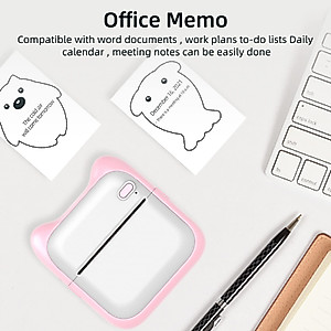 Mini Pocket Photo Printer Portable Thermal Printing Machine 203dpi Wireless BT Connection for Picture Lable DIY Handcraft List Meno Notes Journal Receipt Paper Instant Printer Sticker with 6 Roll