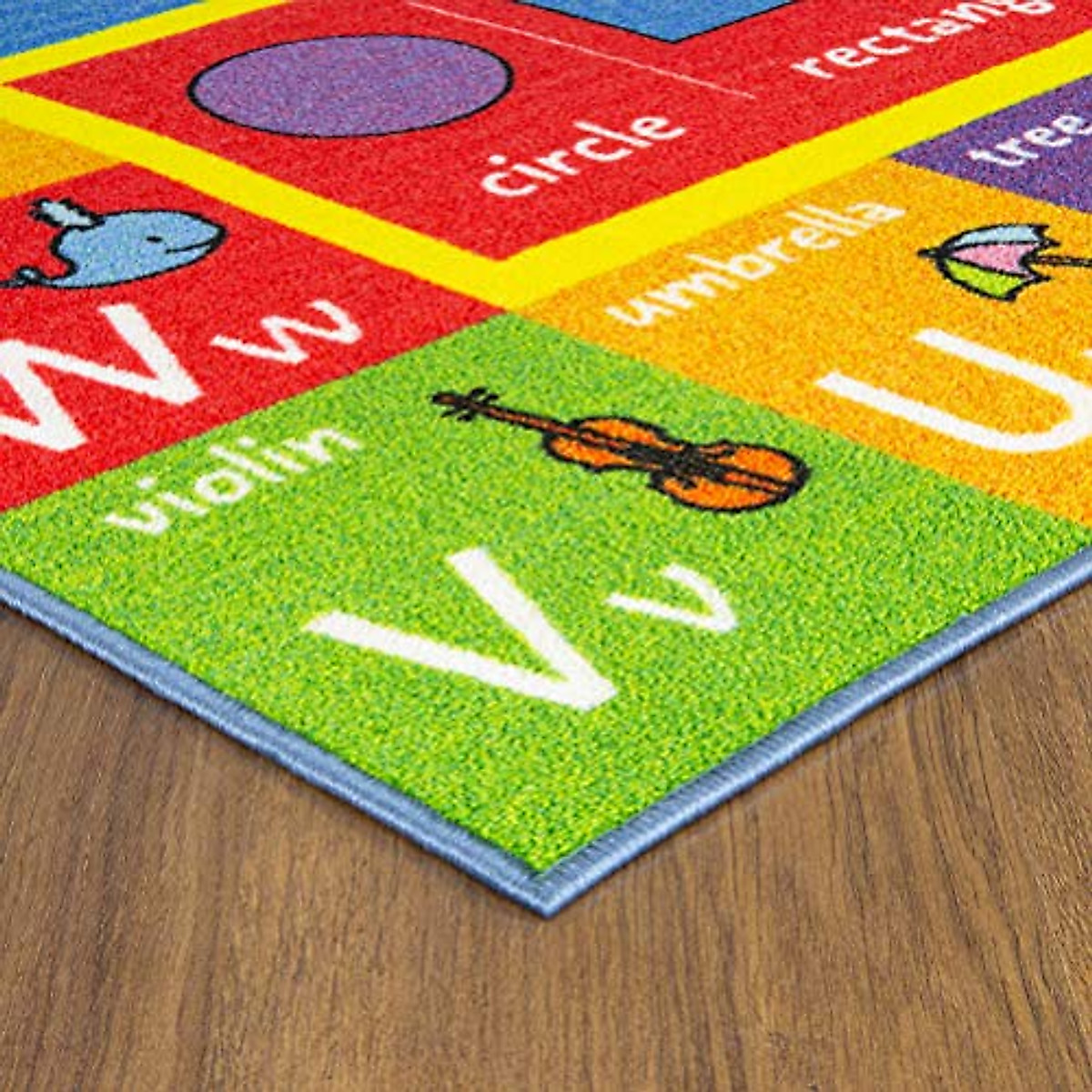 KC Cubs ABC Alphabet, Numbers & Shapes Educational Learning & Fun Game Play Area Rug for Kids Bedroom, Toddler Classroom and Baby Playroom