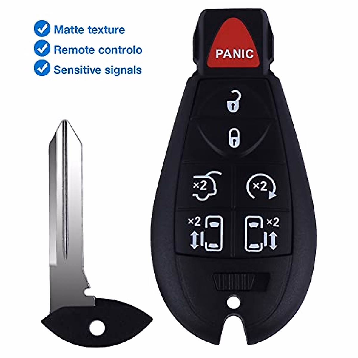 Keyless Entry Remote Control Key Fob for 2008-2020 Dodge Grand Caravan/Chrysler Town and Country（M3N5WY783X） Pack of 2