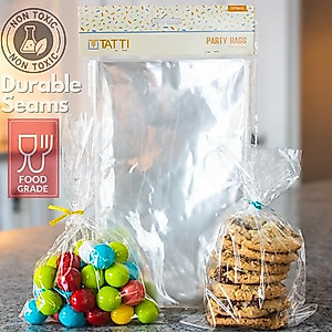 100 Pcs Clear Plastic Cellophane Bags Goodie Bags [6x10] - Party Favor Bags | 4" Twist Ties | Cookie Bags | Candy Bags | Clear Gift Bags | Treat Bags with Ties | Cellophane Treat Bags