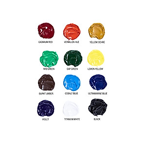 RoseArt Premium Oil Paint - Set 12 Colors, Maximum Strength Pigmented Oil Paints for Professionals, Students,