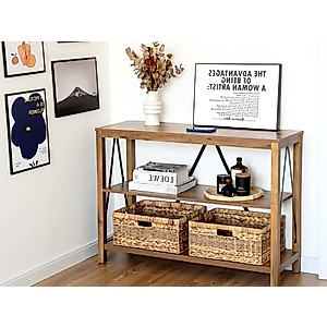 StorageWorks Jumbo Rectangular Wicker Basket, Storage Basket with Built-in Handles