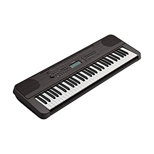 Yamaha PSRE360 61-Key Touch Sensitive Portable Keyboard with Power Supply, Dark Walnut