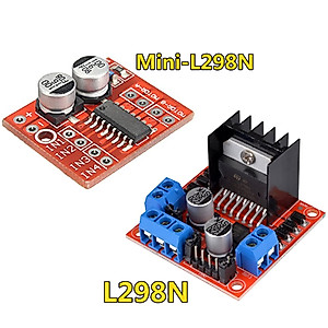 JEMITA L298N Driver Board Module L298N Stepper Motor Smart car Robot breadboard peltier High Power L298 DC Motor Driver (Size : Mini-L298N)