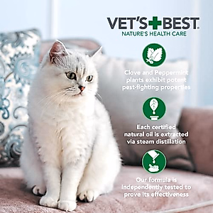 Vet's Best Flea and Tick Gentle-Mist Spray for Cats | Flea and Tick Spray with Certified Natural Oils | Gentle-Mist Spray for Easy Application and Control | 6.3 Ounces