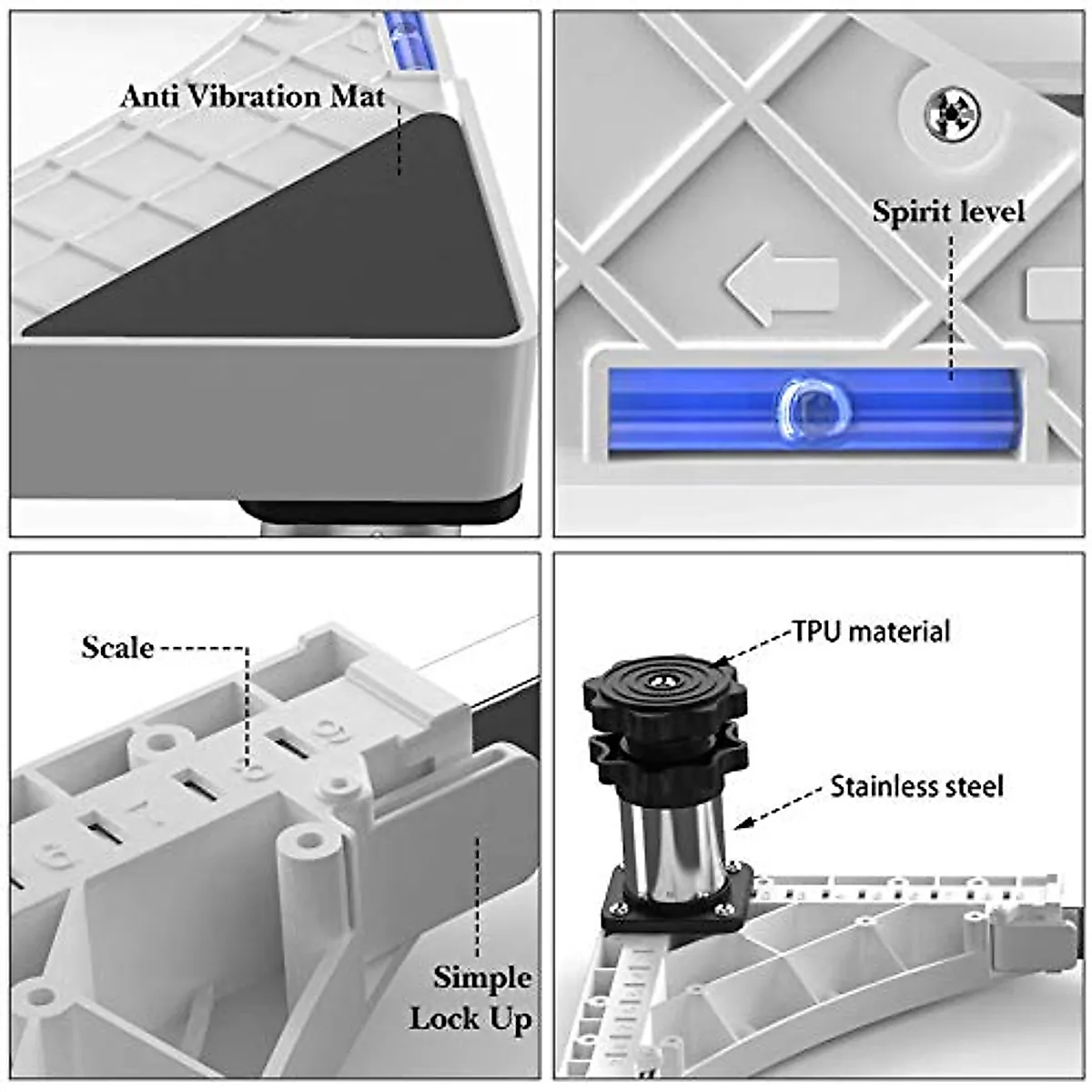 SEISSO Washing Machine Base Stand, with 4 Heavy Duty Adjustable Feet, Universal Multi-functional Base Holder for Dryer Refrigerator Furniture Washing Machine, Max Load 770 LB (350 KG)