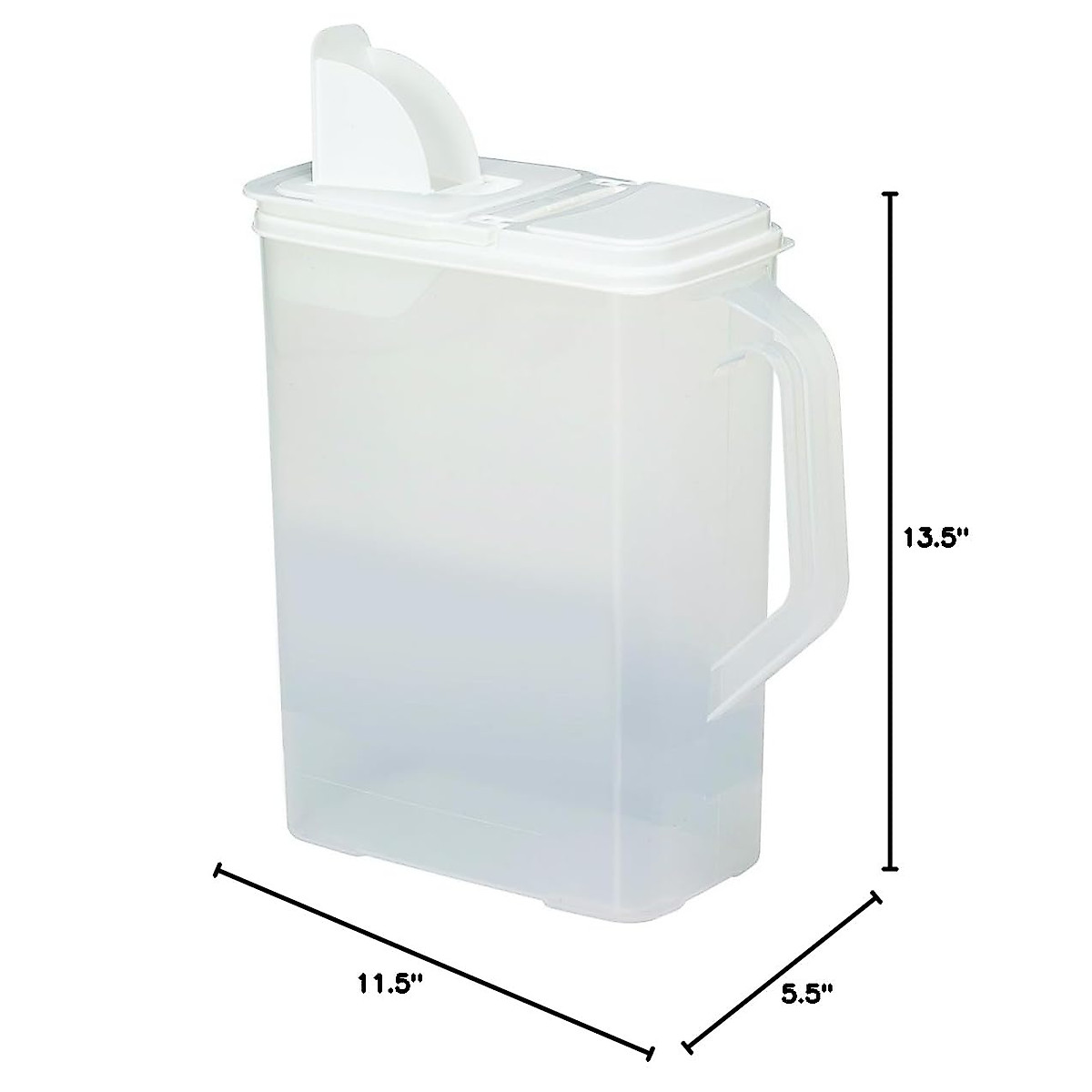 Buddeez Bulk Food Storage Container - 8 Quart All Purpose Clear & Large Pantry and Kitchen Organization and Storage - Cereal, Flour, Sugar, Rice Dispenser, EZ Grip Handle, EZ Pour Spout (White Lid)