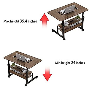 COTCLO Learn Office Computer Table Laptop Desk Removable Mobile Table Student Writing Reading Workstation for Home Office Adjustable Height for Sofa Couch Floor