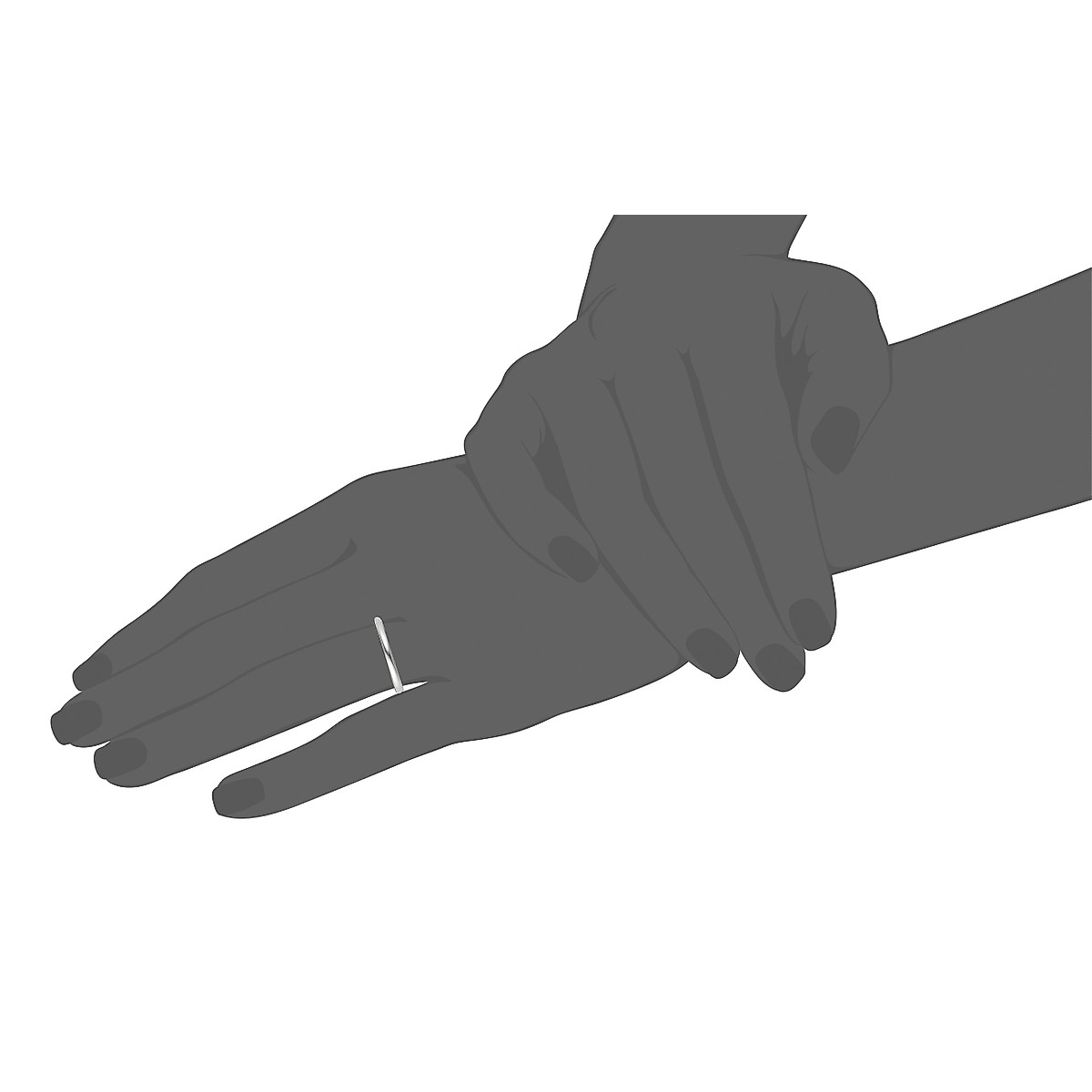 Surgical Stainless Steel 2mm Domed Wedding Band Thumb/Toe Ring Comfort-Fit High Polish, size 9