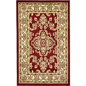 Unique Loom Voyage Collection Traditional Oriental Classic Intricate Design Area Rug (3' 3 x 5' 3 Rectangular, Red/Tan)