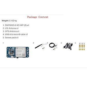 LTE Cat-4 4G / 3G / 2G GNSS Positioning Global Band HAT for Raspberry Pi Based on SIM7600G-H Wireless Communication Telephone Call SMS for Pi Zero/Zero W/PC @XYGStudy (SIM7600G-H 4G HAT (B))
