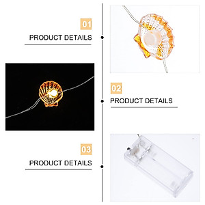 OSALADI Christmas Decorations LED Sea Shell String Light Beach Ocean Nautical Lights Indoor Outdoor Battery Operated Wire Fairy Lights for Birthday Wedding Party Decor No Battery 2M Christmas Decor