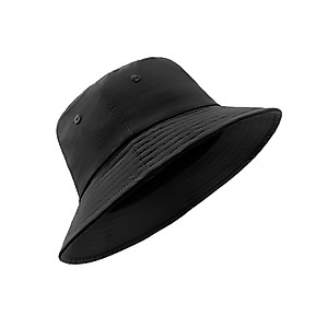 Extra Large Lightweight Bucket Sun Hat,Breathable Travel Cooling Hats,Outdoor Sun Hat for Big Heads 24.5"-25.5" Black