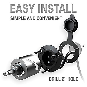 NOCO GCP1EX 15A AC Port Plug, 125V Power Inlet Socket, and Waterproof Electrical Outlet Receptacle with 12-Foot Integrated Outdoor Extension Cord