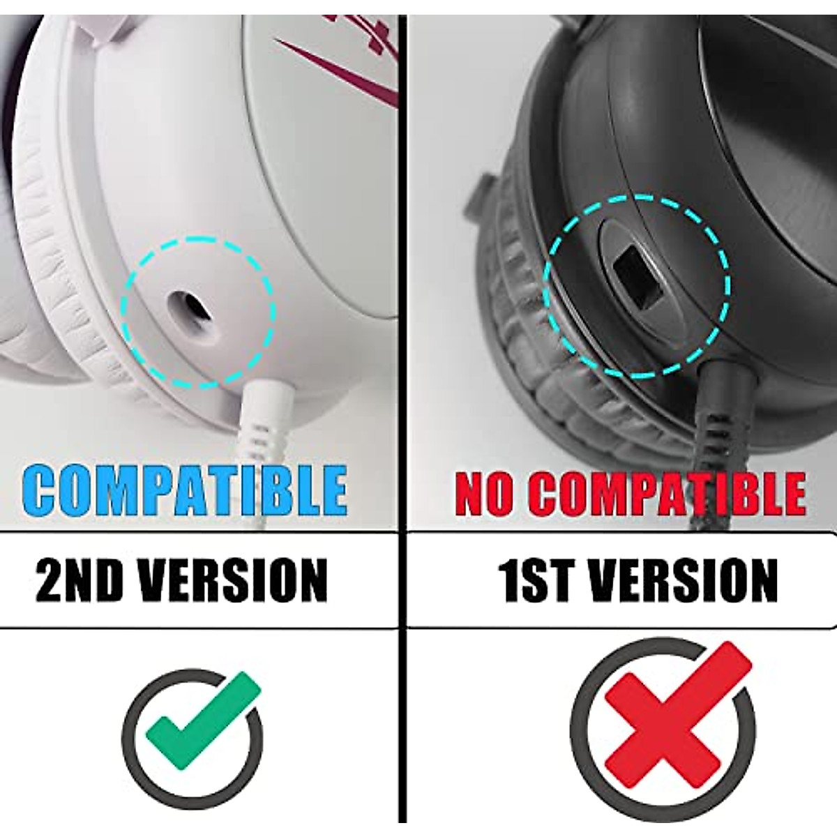 Mic Replacement Microphone Boom fits for Kingston HyperX Cloud, Cloud X and Cloud II 2nd Version for PS4 Xbox One Nintendo Switch Computer PC Gaming Headsets Noise Cancelling 3.5mm Jack Black