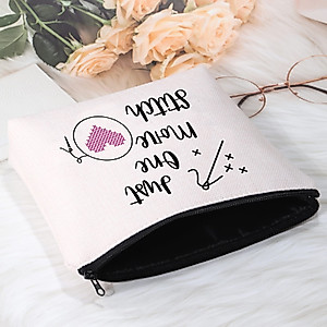 POFULL Cross Stitch Gift Just One More Stitch Cosmetic Bag Craft Love Gift (Just One More Stitch Cosmetic Bag)