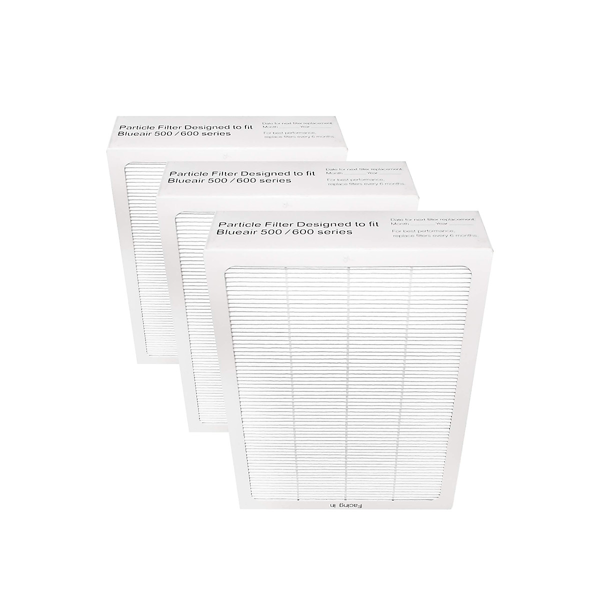 LifeSupplyUSA True HEPA Filter Replacement Compatible with Blueair All 500/600 Series Purifiers 501, 503, 505, 510, 550E, 555EB, 601, 603, 605, 650E Air Purifier (3-Pack)