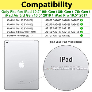 ProCase Kids Case for iPad 9th Generation/iPad 8/iPad 7, iPad 10.2 Case 2021 2020 2019/iPad Air 10.5/iPad Pro 10.5 Kids Case, Shockproof Lightweight Case with Convertible Handle Stand-Black