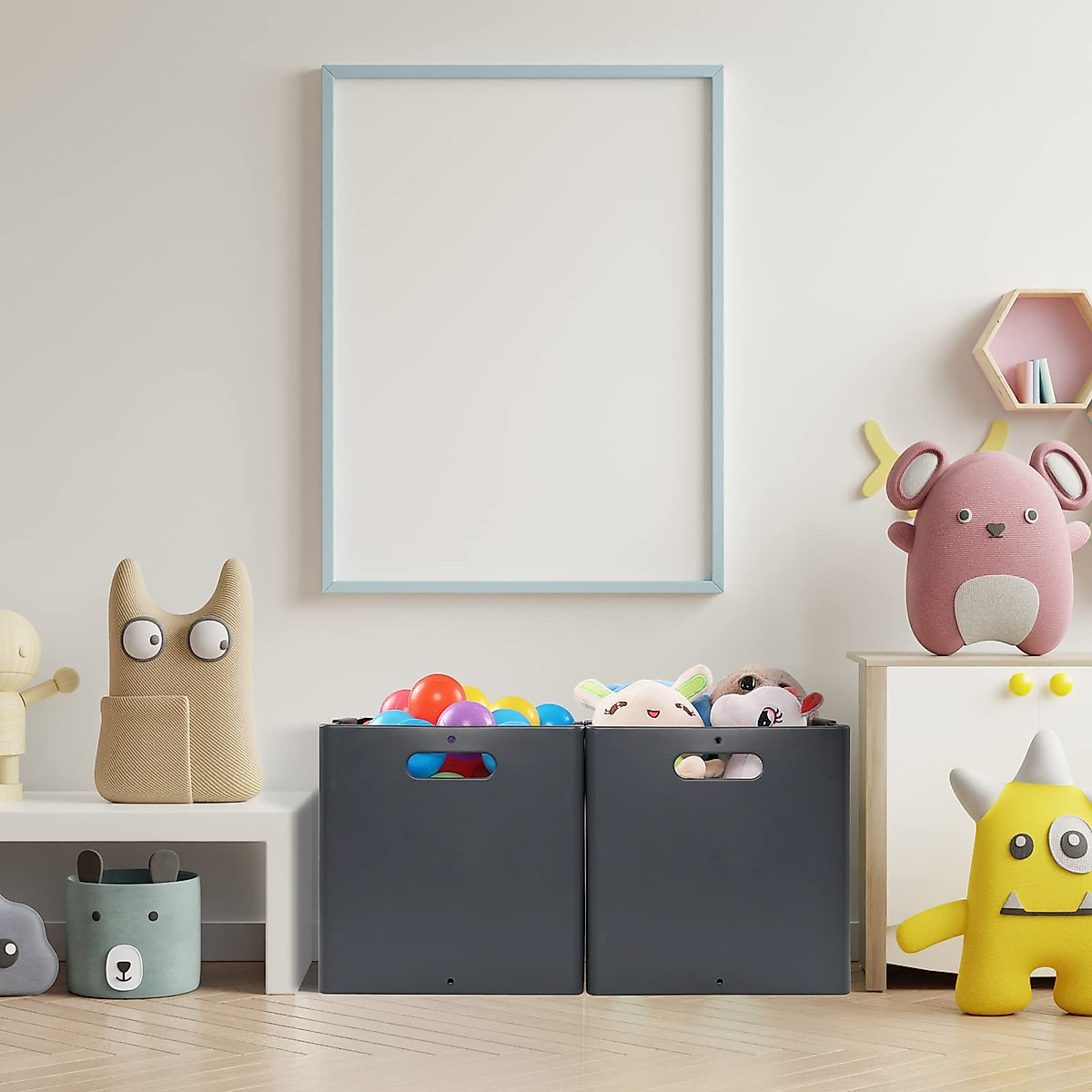 Tstorage 11 Inch Collapsible Plastic Storage Cubes, 4 Packs