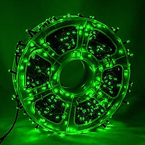 FUNPENY 164FT 500 LED St. Patrick's Day String Lights, 8 Modes Waterproof Plug in Green Wire LED Fairy Light for Indoor Outdoor Christmas Party Wedding Garden Home Decoration (Green)