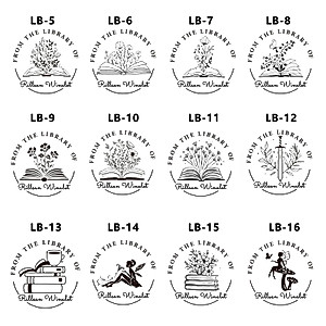 Custom Library Embosser | Personalized Book Embosser | Personal Library Embosser Custom Stamp Seal from The Library of | Floral Book Embosser (Flowers 1)