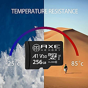 AXE MEMORY 256GB microSDXC Memory Card + SD Adapter with A1 App Performance, V30 UHS-I U3 4K