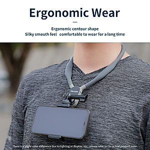 TELESIN Long Neck Mount Necklace Holder Lanyard Strap w Vertical Adapter, Chest Shoulder Head POV Selfie Body Attachment for GoPro Max Hero 12 11 10 9 8 7 Insta360 X3 GO 3 DJI Action 3 4 Accessories