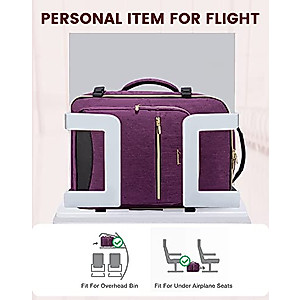 LOVEVOOK Large Travel Laptop Backpack Women, 40L Flight Approved Carry on Backpack Waterproof 17.3inch Luggage Daypack Business Weekender Overnight Backpacks Bag with 3 Packing Cubes, Purple