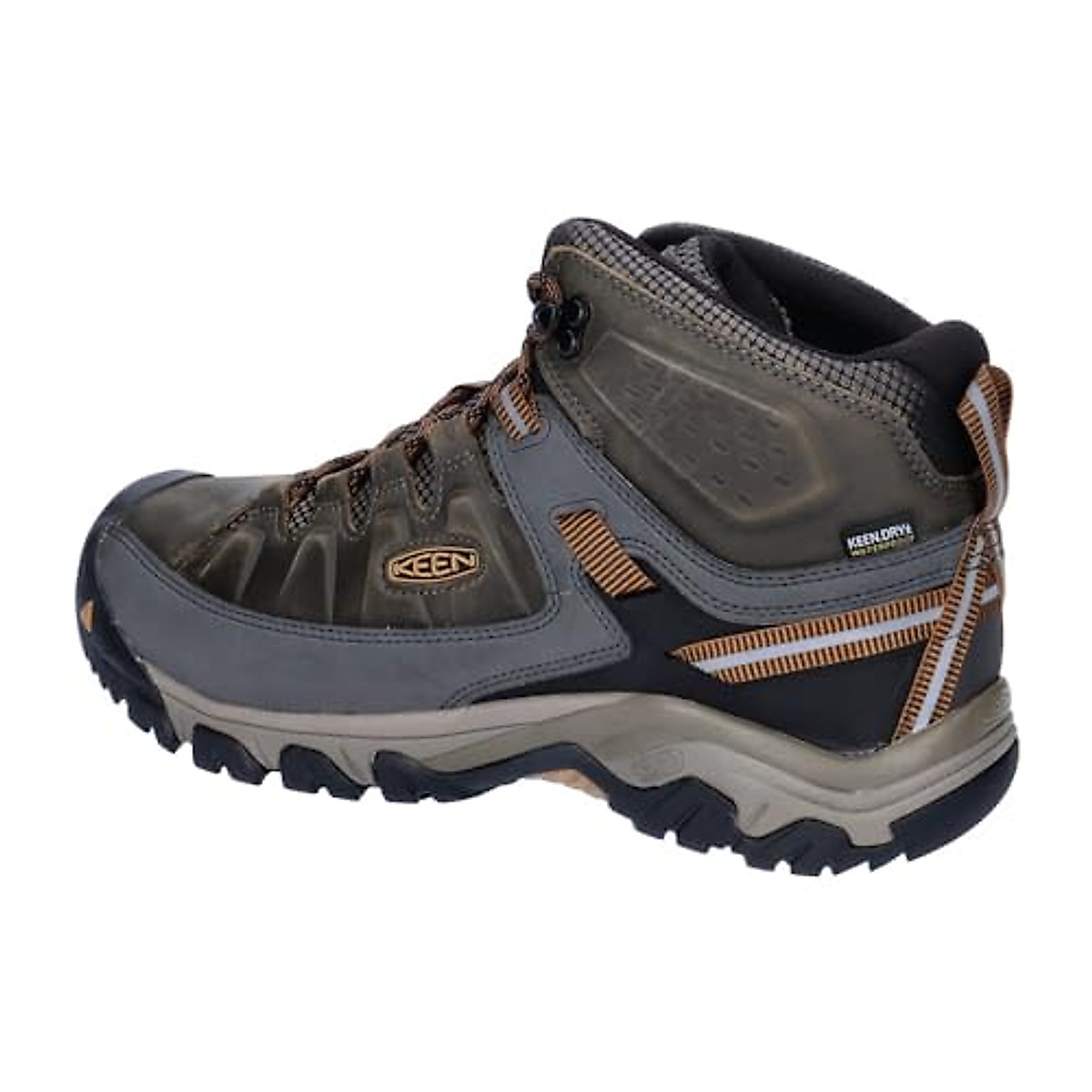 KEEN Men's Targhee 3 Mid Height Waterproof Hiking Boots, Black Olive/Golden Brown, 14