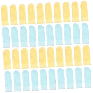 Angoily 40 Pcs Pet Toothbrush Gloves Chew Brush for Dogs Dog Toothbrush Finger Dog Chew Toy Cat Toothbrush Finger Small Dog Toothbrush Pet Supplies Comfortable Tooth Brushing Set Polyester