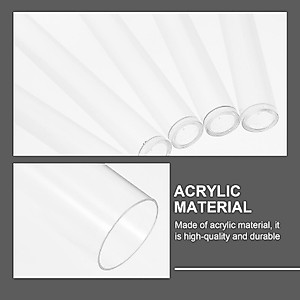 LIOOBO Clear PVC Tube: 6 Pack Acrylic Tubes with Caps, Empty Tube Packaging with Cap, Bead Craft Supply Storage