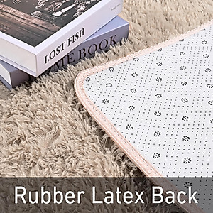 CRUGZ Pure Beige Area Rug 5x7 Feet, Ultra Soft Tan Rugs for Living Room Decor, Shaggy Fluffy Camel Taupe Rug for Bedroom, Nursery Home Decor 60x84 Inch Beige Alfombras para Salas (5'x7' Beige/Tan)