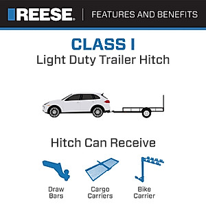Reese Towpower 77183 Class I Insta-Hitch with 1-1/4" Square Receiver opening