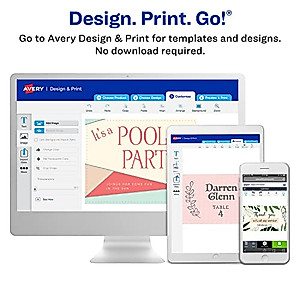 Avery Mini Business Cards with Sure Feed Technology, 1" x 3", Matte White, 160 Small Business Cards Total, Print-to-the-Edge, Laser/Inkjet Printable Cards (5329)