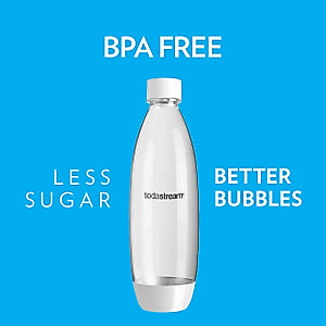 SodaStream 1L Twin Pack Dishwasher Safe Slim Bottle (White)