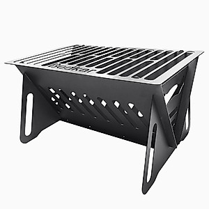 Bodkar Charcoal Grill, Small BBQ Grill Portable Lightweight smoker Grill, Barbecue Grill desk Tabletop Outdoor Grill for Camping Picnics Garden Beach Party 6"*4.6"*4.9"